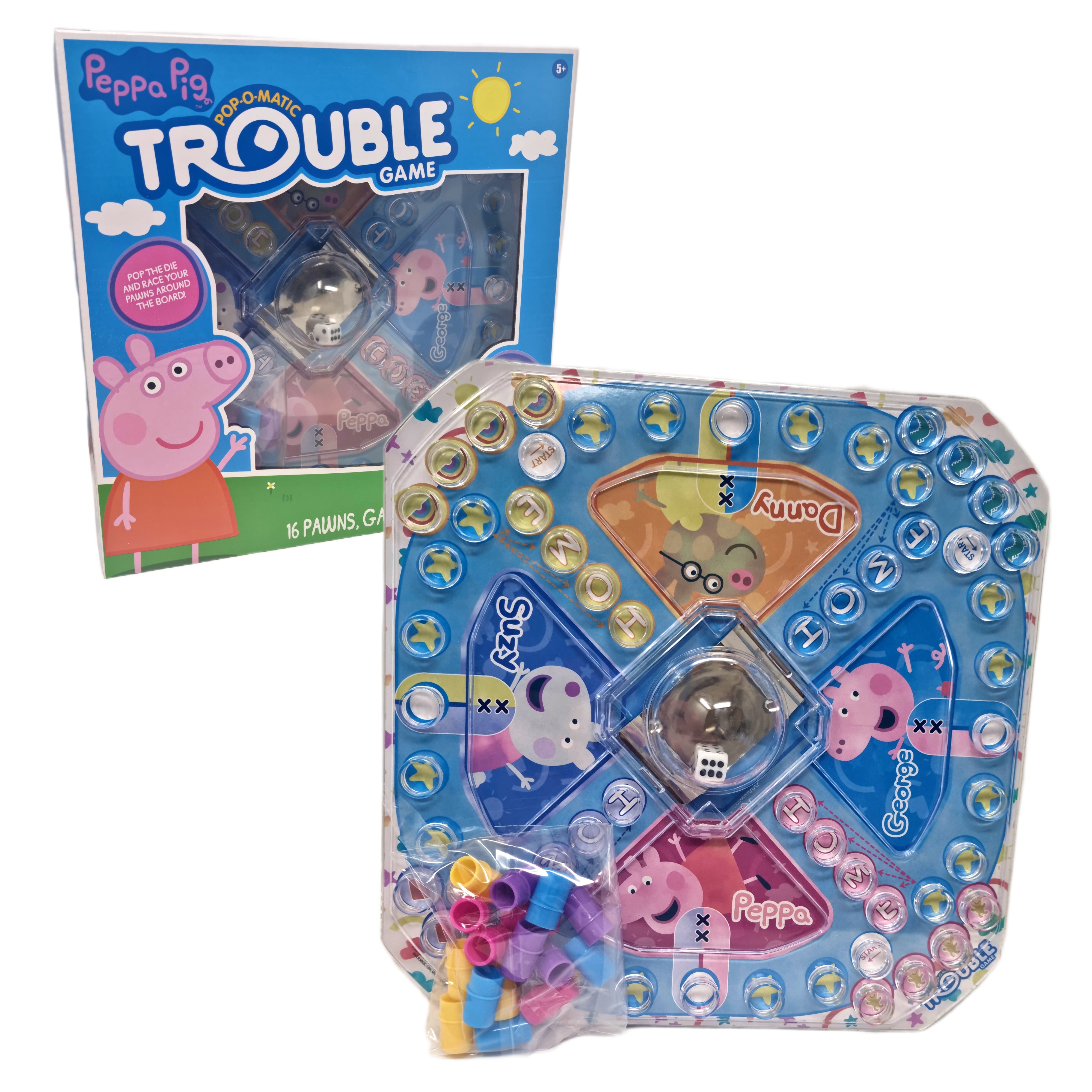 Peppa Pig Pop-O-Matic Trouble Board Game, Ages 5+, 2-4 Players, Family ...