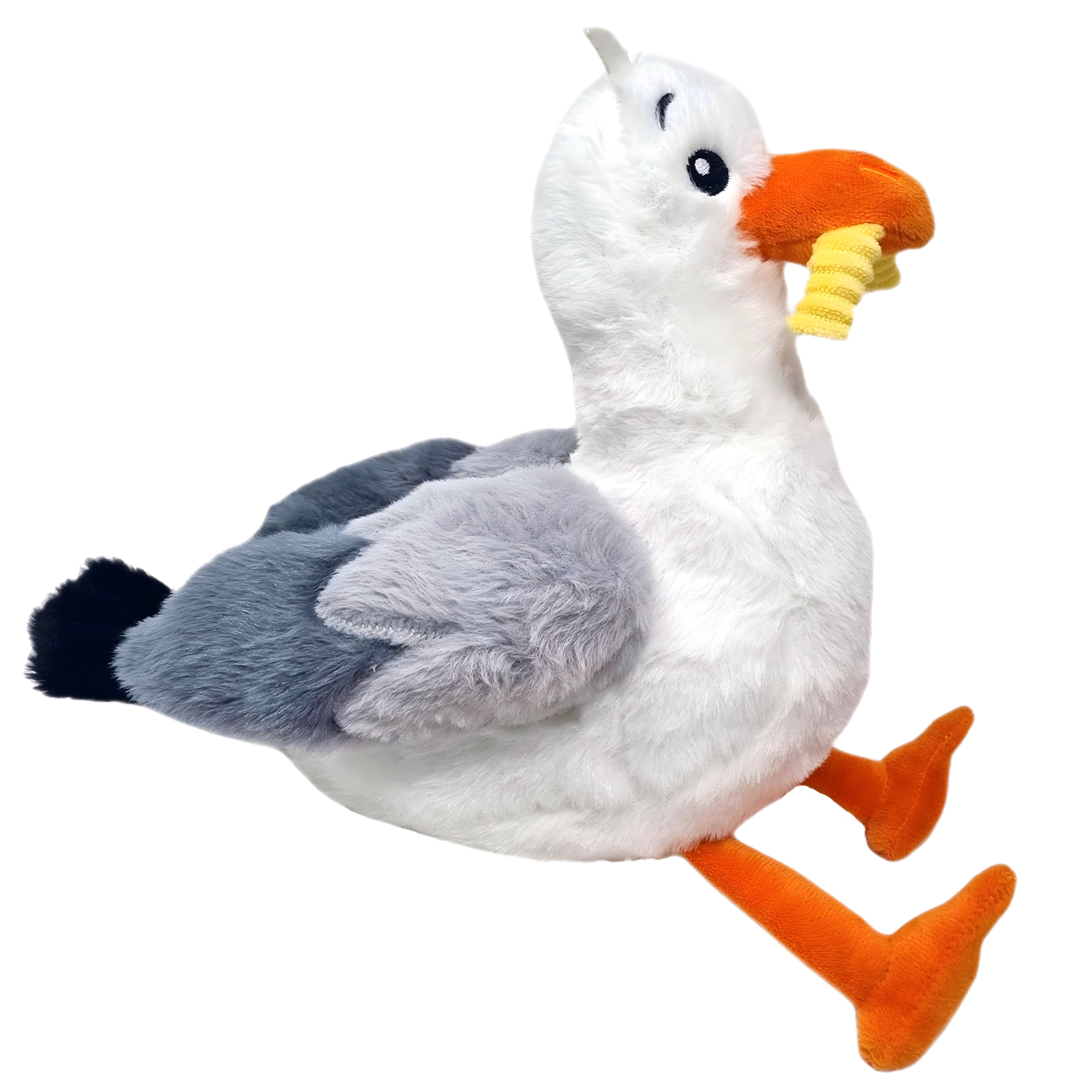 Seagull Plush Toy 24cm with Chip in Mouth Bird Soft Toy | Well Made Gifts