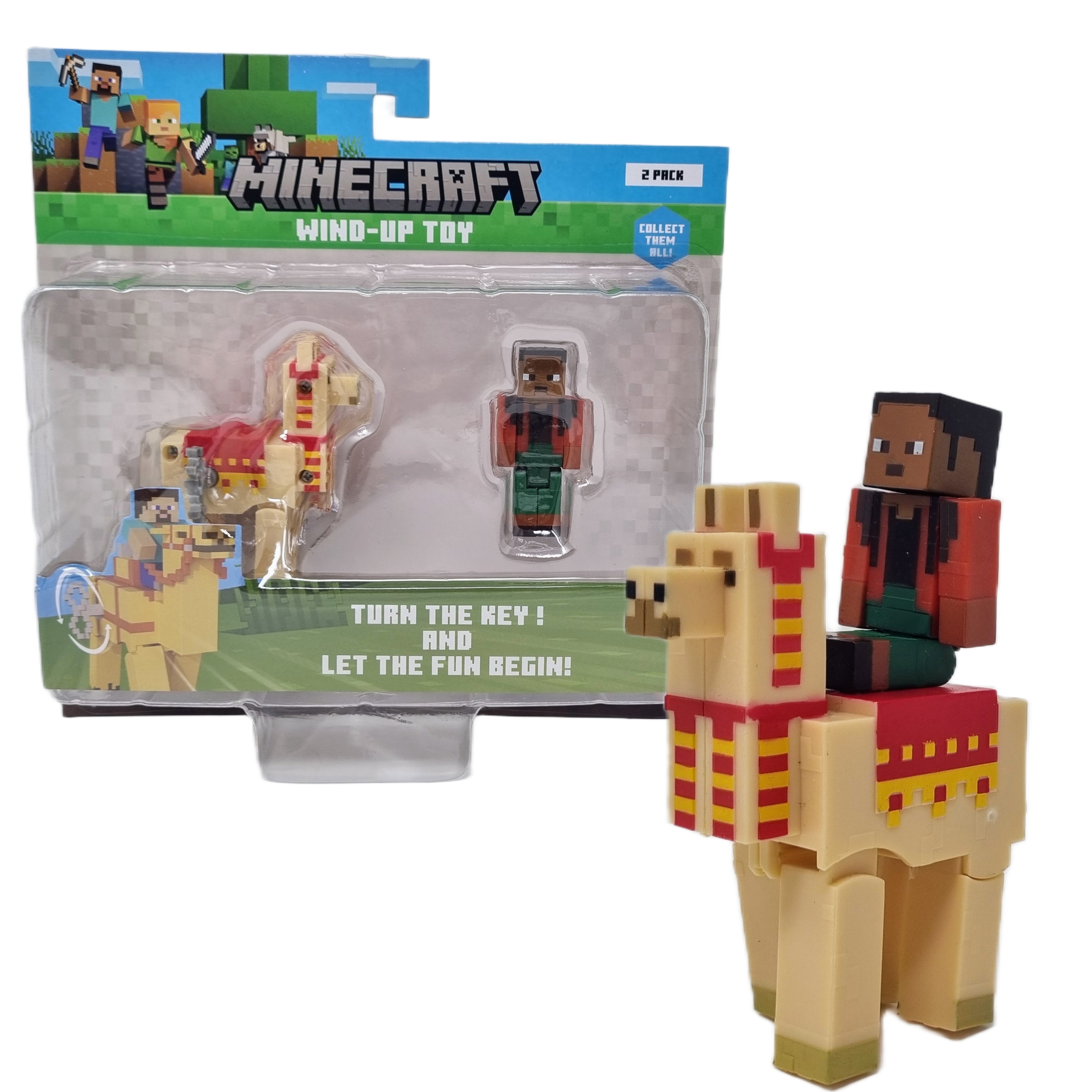 Minecraft Wind-Up Toy Figures Llama Pig Chicken Horse Camel with Chara ...